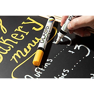 Glass Pen Window Marker: Liquid Chalk Markers for Glass, Car Marker or Mirror Pen with Washable Paint - Car Windows, Storefront Window, Wedding, Parade, Party & Holiday Decorations (White, Fine Tip)