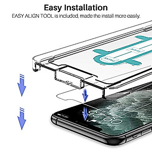LK 3 Pack iPhone 11 Pro Max Screen Protector & 3 Pack Lens Protector, 9H Tempered Glass, Scratch-Proof, Alignment Tool Attached, Bubble-Free Screen Protector for iPhone 11 Pro Max, 6.5-Inch, Clear