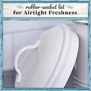 Home Acres Designs Farmhouse Cookie Jar - Rustic Canister w/ Lid for Candy, Cookies & Dessert - Vintage Container for Storage