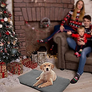 NUBAUTO Pet Heating Pad, Heated Cat Bed, 12 Adjustable Temperature Heated Dog House, Upgraded Cat Heating Pad Indoor with Timer, Heated Pet Bed with Chew Resistant Steel Cord, Heated Dog Mat (Gery)