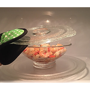 Cuchina Safe 2-Piece Vented Glass Microwave Safe Lids and Bowl Covers Set; Perfect Lid for Bowls, Mugs, and Pots (8 inch and 9 inch)
