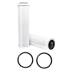 CFS – 2 Pack Carbon Water Filter Cartridges with 2 O-Ring Compatible with GE FX12P, FX12M Pre & Post Filter Cartridges Models – Remove Bad Taste & Odor- Whole House RO System Replacement Cartridge