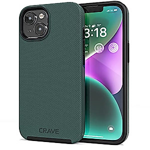 Crave Dual Guard for iPhone 14, Shockproof Protection Dual Layer Case for Apple iPhone 14 (6.1") - Forest Green