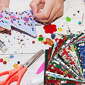 20 Sheets Christmas Fabric Bundles Sewing Craft Square Patchwork Precut Printed Fabric Scraps Quilting Sewing Polyester Fabric for DIY Christmas Stocking Wreath Doll Dress Apron Supply