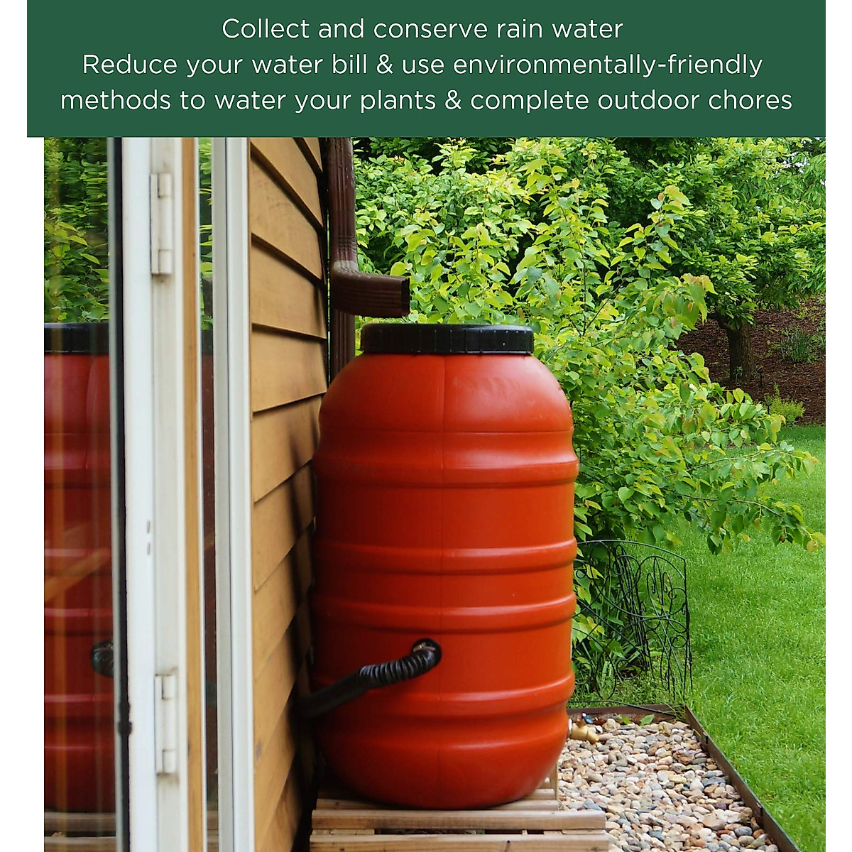 EarthMinded DIY Rain Barrel Diverter and Parts Kit - Water Collection System To Convert Containers into Rain Barrels - Catch Rain Water for Outdoor Chores - RBK-0001