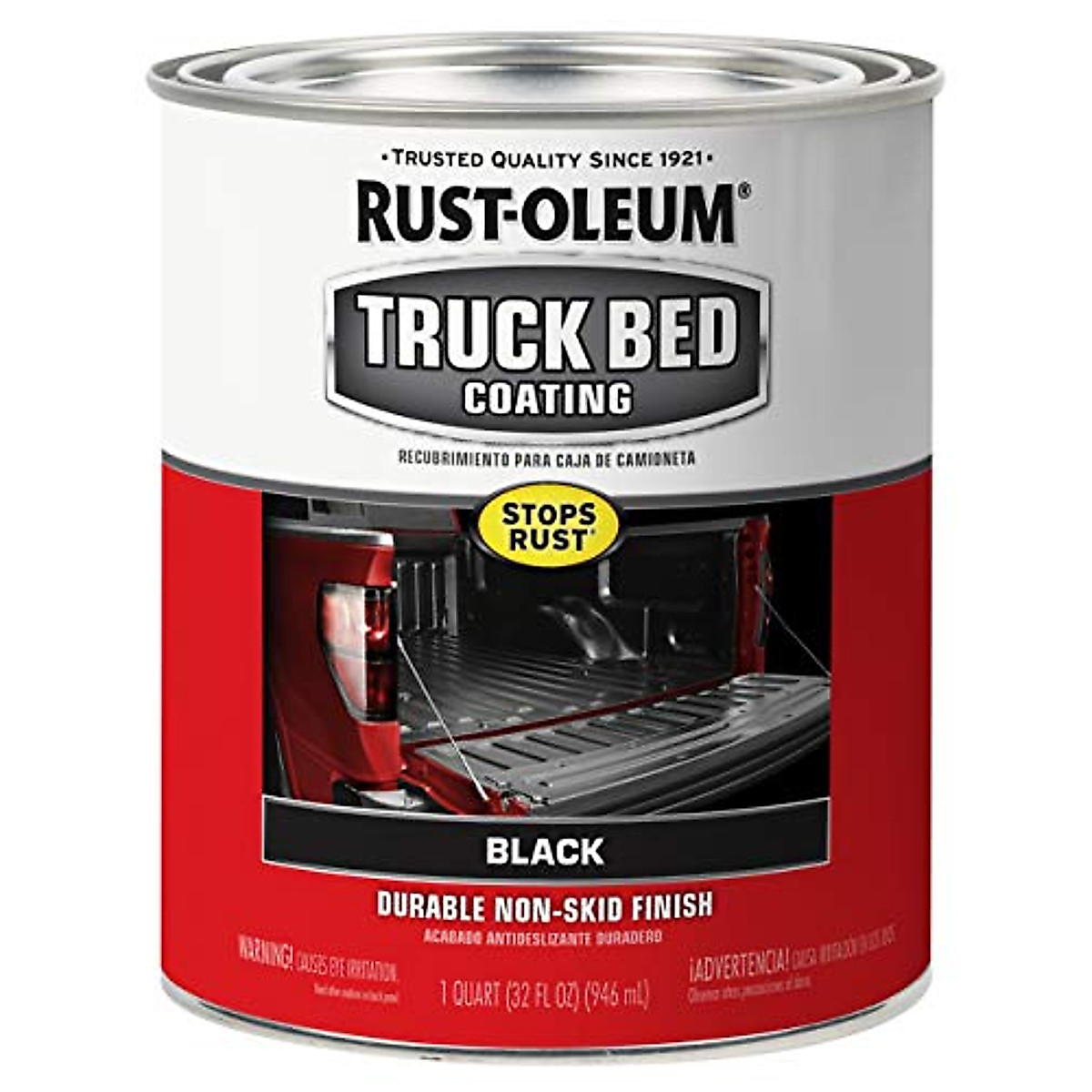 Rust-Oleum 342668 Automotive Truck Bed Coating, 1 Quarts (Pack of 4), Black, 128 Fl Oz
