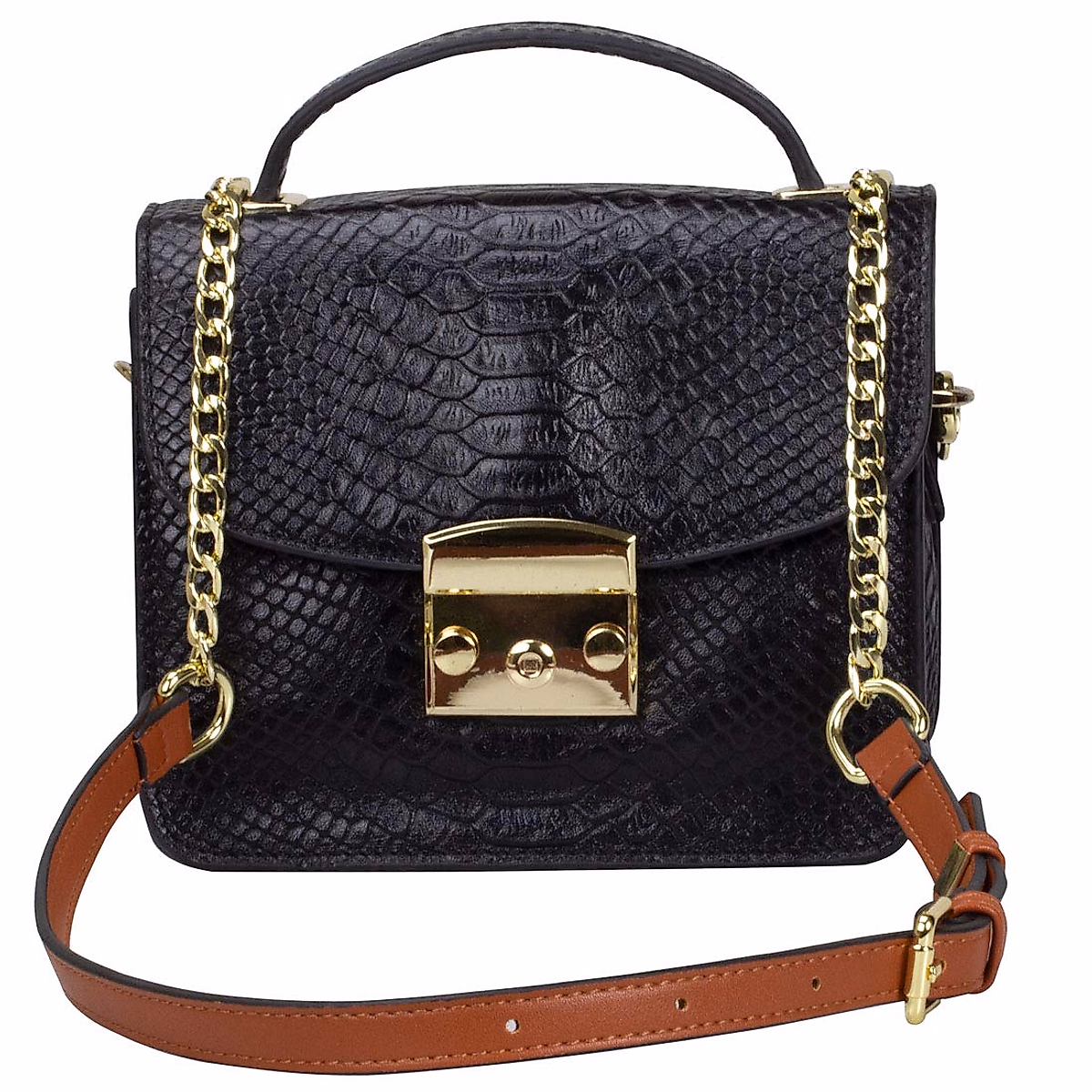 Allzedream Leather Chain Strap Replacement Purse Crossbody Bag Handbag Adjustable (Brown)