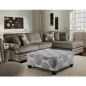 Roundhill Furniture LAB8642SEC-GS Contemporary L-Shape Sectional Sofa, Groovy Smoke
