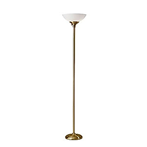 Adesso 7506-21 Glenn 300W Torchiere, 71 in, 2 x 150 W Incandescent/equiv. LED, Antique Brass, 1 Floor Lamp