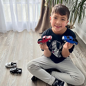 4 Pack Pickup Trucks - Red Blue White Black