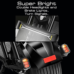 H4-Pro 2000W Electric Scooter Adult Citycoco 37.5mph One-Button Start Front and Rear Disc Brakes 60V 21.8Ah Removable Lithium Battery with Large Display