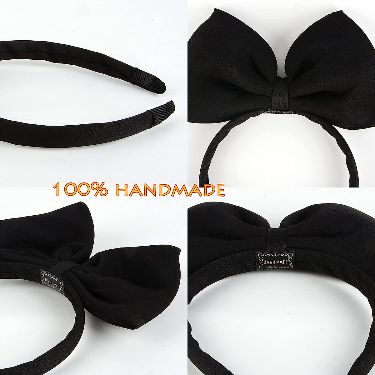 Hoshin Bow Headbands Headdress for Women and Girls, Perfect Hair Accessories for Alice in Wonderland Cosplay (Black)