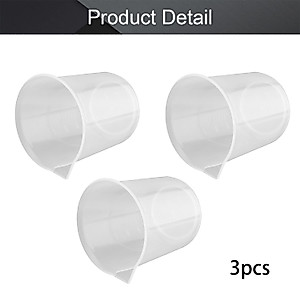 Othmro 3-Pack 500mL Laboratory Slide Spout Water Liquid Volume Measuring Beaker Clear