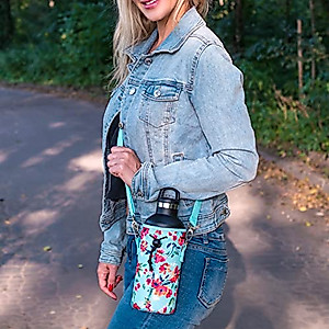 Made Easy Kit Neoprene Water Bottle Carrier Holder with Adjustable Shoulder Strap for Insulating & Carrying Water Container Canteen Flask Available in 5 Sizes (Black, L (32oz / 1.5L))