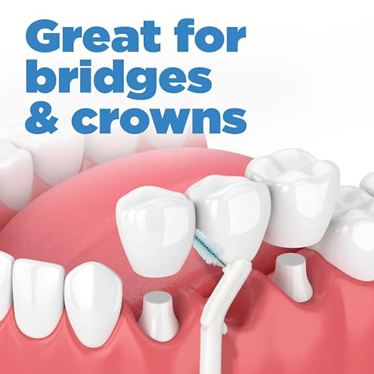 GUM Proxabrush Go-Betweens Refills - Tight - Compatible with GUM Permanent Handle -Reusable Interdental Brushes for Tight Teeth - Soft Bristled Dental Picks, 8ct