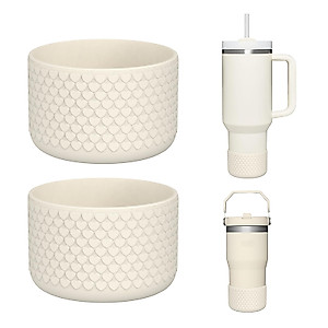 WUQID Heart Shaped Texture Silicone Boot Compatible with Stanle Quencher H2.0 & IceFlow Flip 20oz 30oz 40oz and Hydro Sport Flask 12-24oz, Anti-Slip Bottle Bottom Sleeve Cover