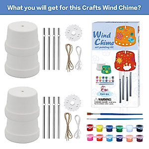 2-Pack Make A Wind Chime Crafts Kits, Arts and Crafts for Kids Toys for Boys Girls Age 3-5 4-8 8-12