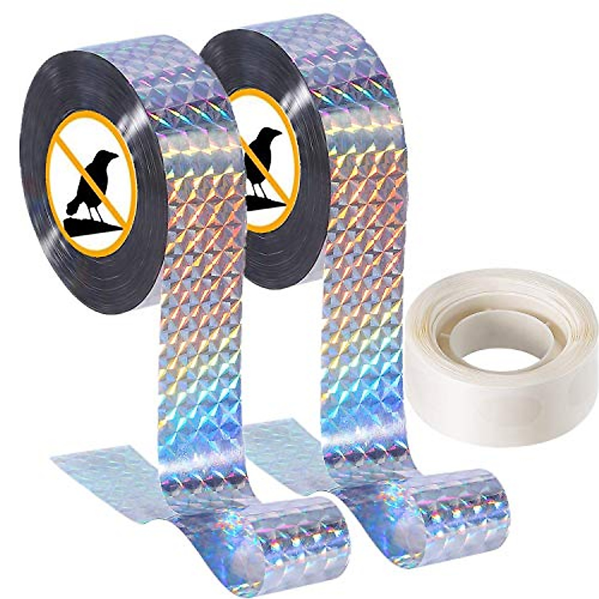 TooDeal 2PCS Bird Scare Repellent Flash Tape Holographic Deterrent Devices for Pigeon - Repellant Products to Prevent Birds from Hitting Windows/House - Reflective Ribbon