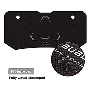 AuAg Gaming Desk 63 inch Larger Battlestation PC Computer Desk Home Office Desk Gaming Table Gamer Workstation with Full-Sized Desk Mat & Cup Holder & Headphone Hook & Powerful Cabling Management