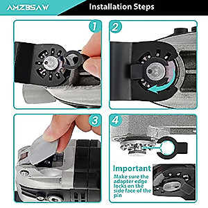 AMZBSAW 52 PCS Oscillating Saw Blades, New Premium Universal Multitool Blades for Wood Metal and Plastic, Quick Release Multi Tool Blades Kits Fit Dewalt Bosch Worx Milwaukee Makita Wen Ryobi