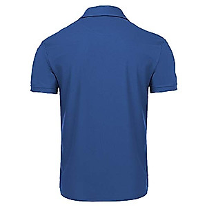 GEEK LIGHTING Mens Polo Shirt Sport Casual Short Sleeve Golf Tennis T-Shirt 12-Blue M