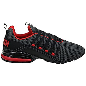 PUMA mens Axelion Running Shoe, Black/High Risk Red, 10.5 US