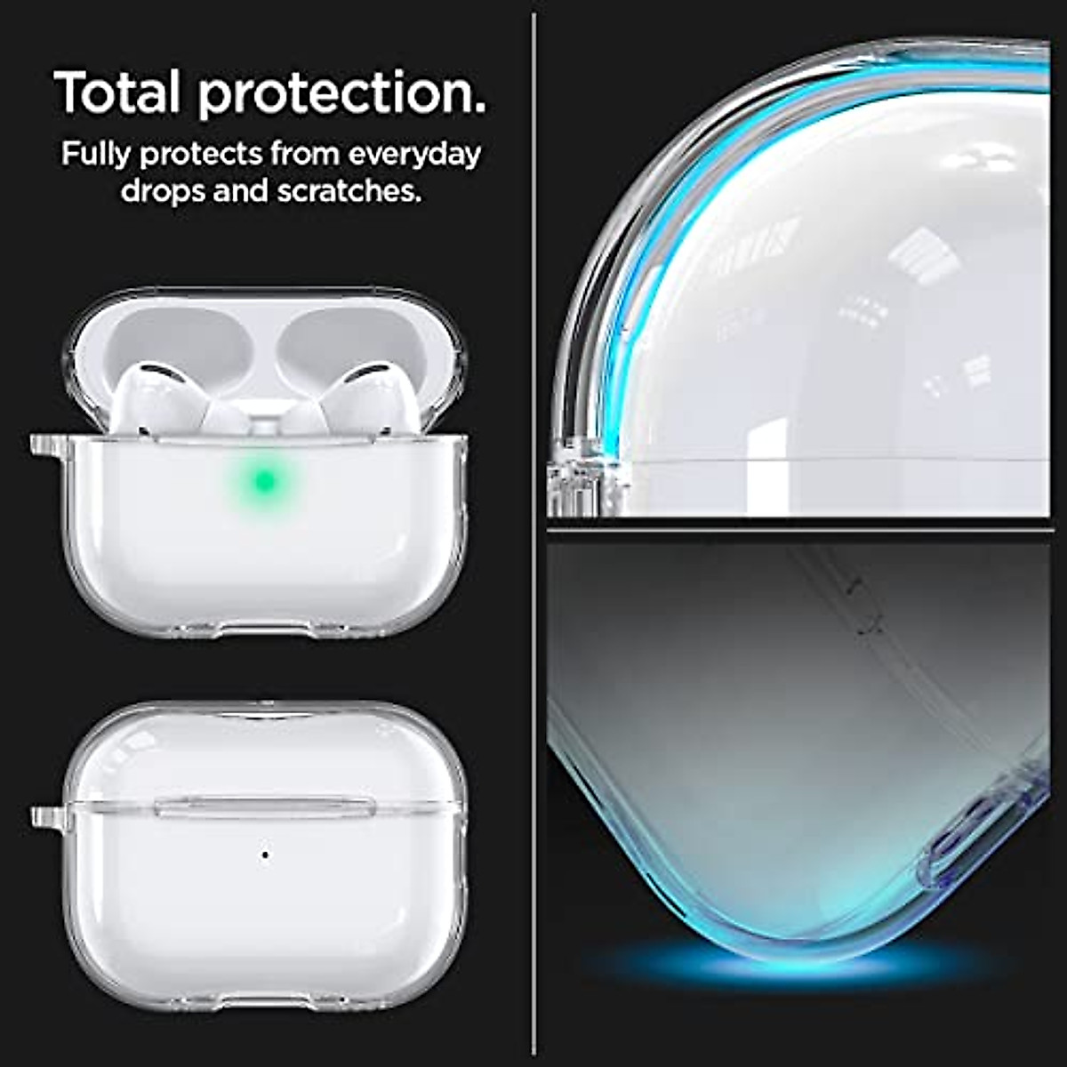 Spigen Ultra Hybrid Designed for AirPods Pro 2nd Generation Case (USB-C/Lightening Cable) Cover - Crystal Clear