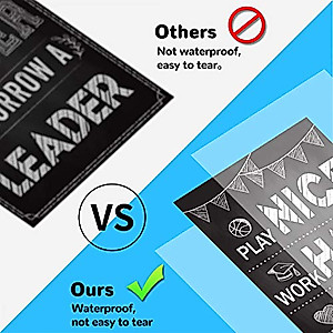 Whaline 20 Pack Motivational Classroom Posters, Chalkboard Design Inspirational Quotes Posters, Waterproof Classroom Wall Arts for Students Teachers Classroom Decorations, 12 x 17 Inch