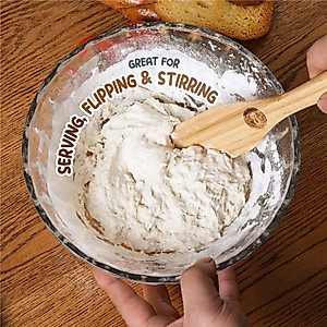 Spurtle Set Bamboo Spurtles Kitchen Tools - Spurtle Wooden cooking Utensils set - Nonstick wooden Cooking Utensils- Wooden Spurtle Set 5 spatula with Utensil holder-Stir, Scrape, Smash.