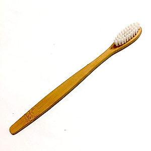 Eco-Friendly Natural Bamboo Toothbrush - Organic, BPA Free and Durable with Ergonomic Handle (4-Pack: Hard Nylon Bristles)
