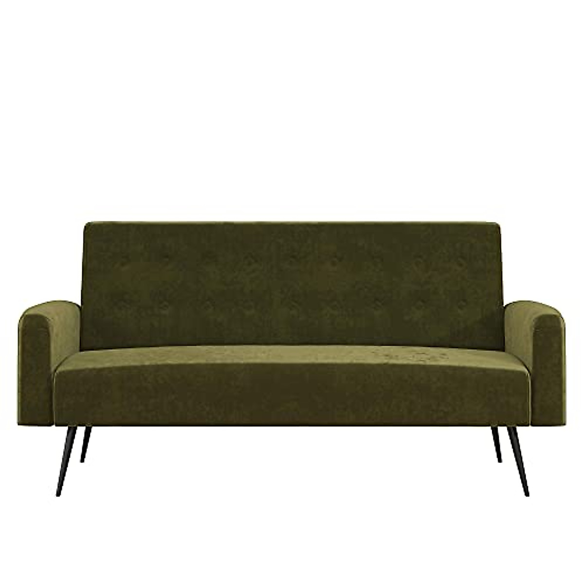 Novogratz 2360979N Z Stevie, Convertible Sofa Bed Couch, Green Velvet Futon