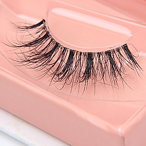 Arimika Clear Band Fluffy 3D Mink False Eyelashes- Round Wispy Natural Lashes with a Medium Dramatic Look