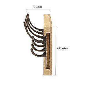 10 Street Home Wall Mount Coat Rack with 4 Adjustable Hooks - Wood and Multi-Color Modern Rustic Style for Entryways, Closets, and Bathrooms
