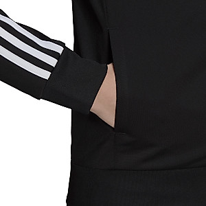 adidas Women's Essentials Warm-Up Slim 3-Stripes Track Top, Black, Medium