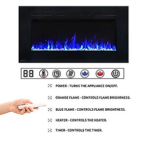 Napoleon Allure 42 inch Wall Mount Electric Fireplace - Black, NEFL42FH