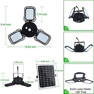 CYHKEE Solar Pendant Lights Outdoor Waterproof 4 Lighting Modes, 800LM Dusk to Dawn LED Dimmable Motion Sensor Hanging Solar Security Lights Remote Control with Pull String for Garden