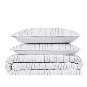 Cottage Classics Warm Hearth Stripe Quilt Set, Full/Queen, Tan 3