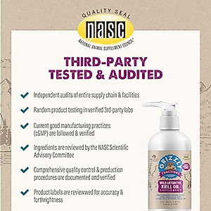 Grizzly Wild Antarctic Krill Oil All-Natural Antioxidant Dog Food Supplement, 8 oz