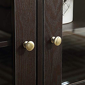 Mixcept 60" Modern Solid Wood Sideboard Buffet Table Storage Cabinet Tall Console Table with 4 Doors, Espresso