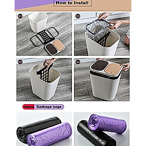 UNIONTOP Garbage Can with Lid Slim Trash Can for Kitchen Bathroom Bedroom Office, Dog Proof Trash Can Orange, Trash Classification Cans