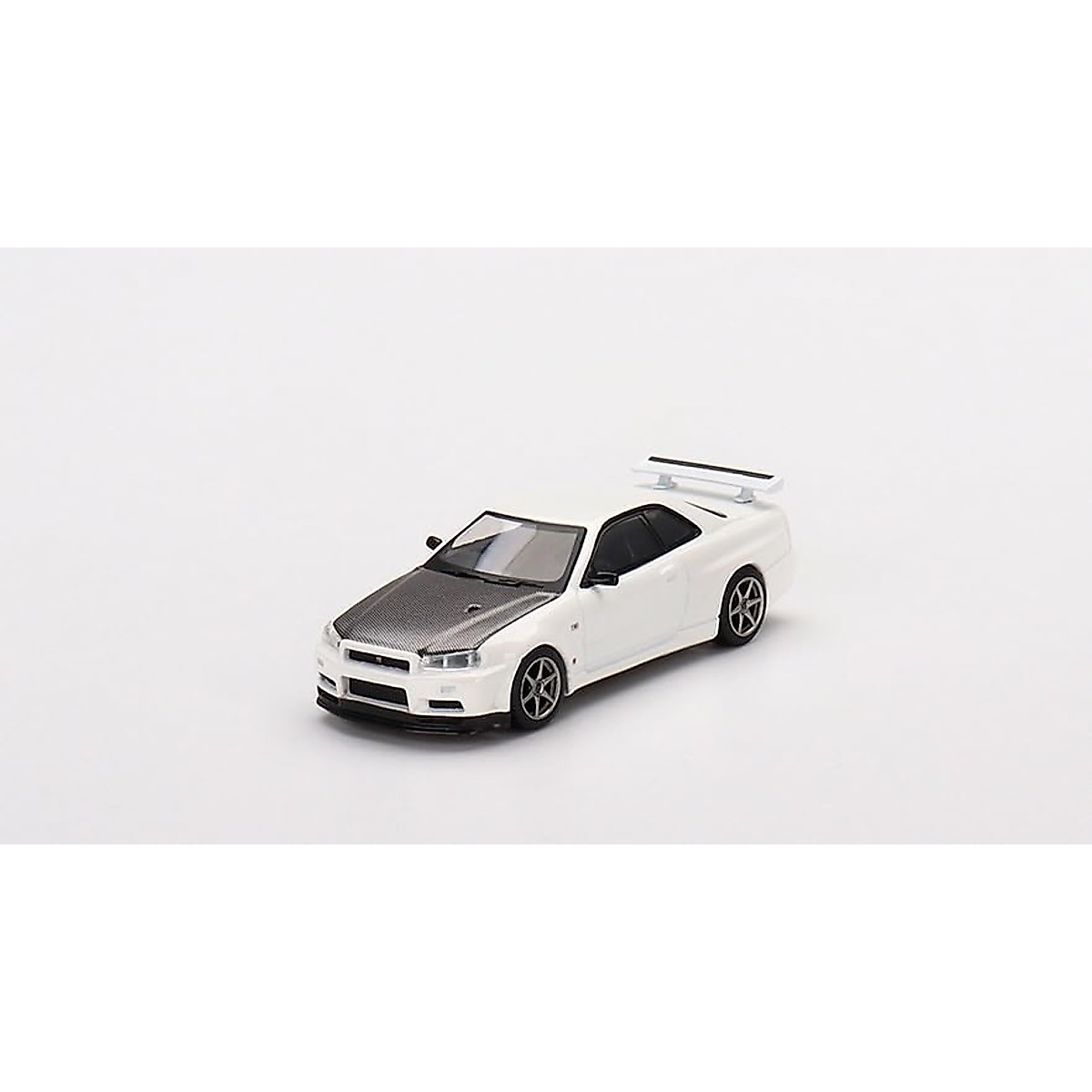 True Scale Miniatures Model Car Compatible with Nissan Skyline GT-R (R34) V-Spec II N1 (White) Limited Edition 1/64 Diecast Model Car MGT00501