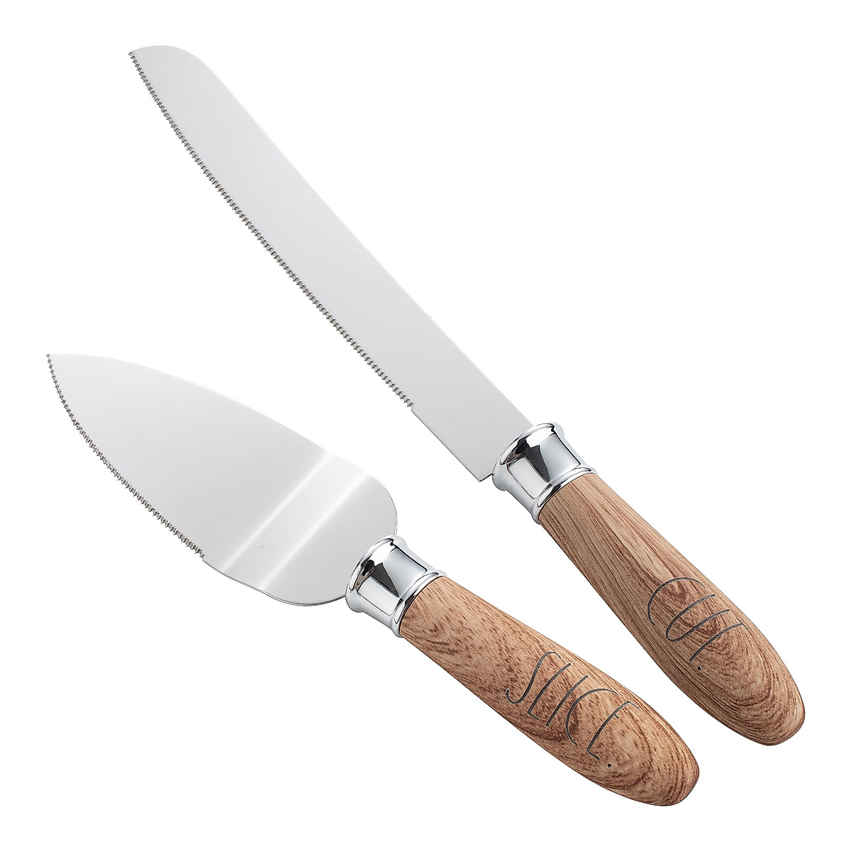 Rae Dunn Pie and Cake Cutting Set for Wedding - Cake Knife and Server Set with Thickened Stainless Steel and Rounded Edges, Cake Cutter and Pie Spatula for Birthday Anniversary Christmas Set of 2