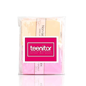 Teenitor 48 Pieces Makeup Sponge Blender For Face Curve Blending, Latex Free Small Wedge Shaped Smooth Apply Beauty Sponge Applicator For Liquid Cream Foundation Halloween Costume Festival Makeup