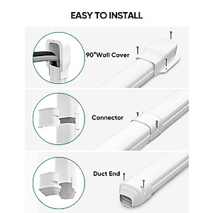 Plusluck 4" 7.5Ft Mini Split Line Set Cover Kit PVC Decorative Pump Covers AC Line Cover for Outside Units Air Conditioners & Heat Pump