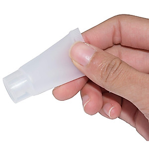 AUEAR, 24 Pack 5ml Empty Refillable Plastic Soft Tubes Squeeze Cosmetic Bottles Packing Sample Mini Containers for Body Lotion Shower Gel Shampoo Cleanser