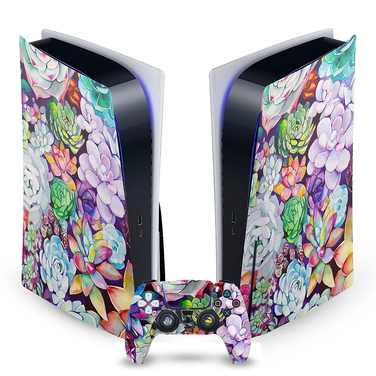 Head Case Designs Officially Licensed Mai Autumn Succulent Art Mix Vinyl Faceplate Sticker Gaming Skin Case Cover Compatible with Sony Playstation 5 PS5 Disc Edition Console & DualSense Controller