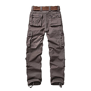 Women's Cotton Casual Military Army Cargo Combat Work Pants with 8 Pocket Grey US 8