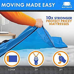 Nordic Elk Mattress Bags for Moving and Storage (Cali King) Heavy Duty Moving Supplies, 8 Sturdy Handles, Strong Zipper, Mattress Cover Queen Size Bed Bags, Storage Cover Essentials Packing Protector