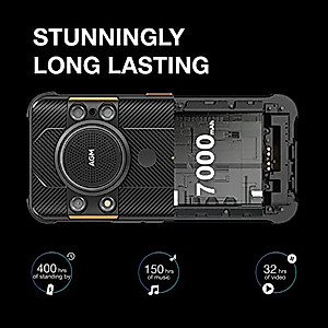 AGM H5 Rugged Smartphone(2023), Rugged Smartphone 109dB Loudest Speaker, Rugged Phone 6.52" HD Screen 6G+128G, Night Vision Camera, IP68 Waterproof Smartphone Outdoor, Dual SIM 4G Android 12