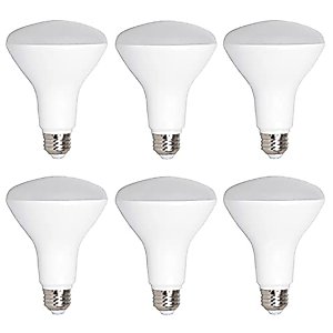 Maxxima LED BR30 65 Watt Equivalent Dimmable 8 Watt Light Bulb Warm White 720 Lumens Energy Star, 3000K (Pack of 6)